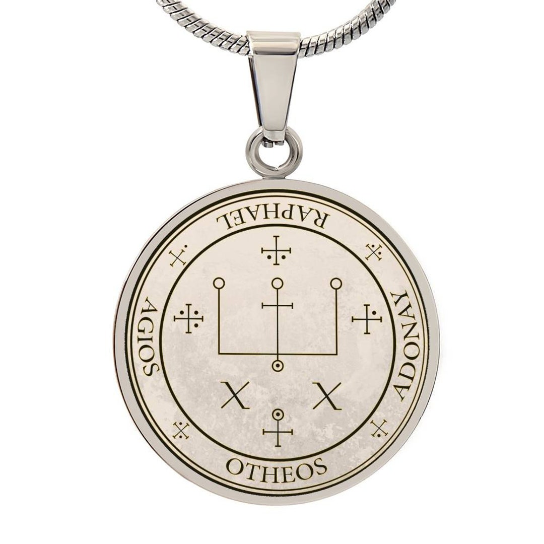 Archangel Raphael Sigil Necklace Guardian Angel Necklace - Etsy