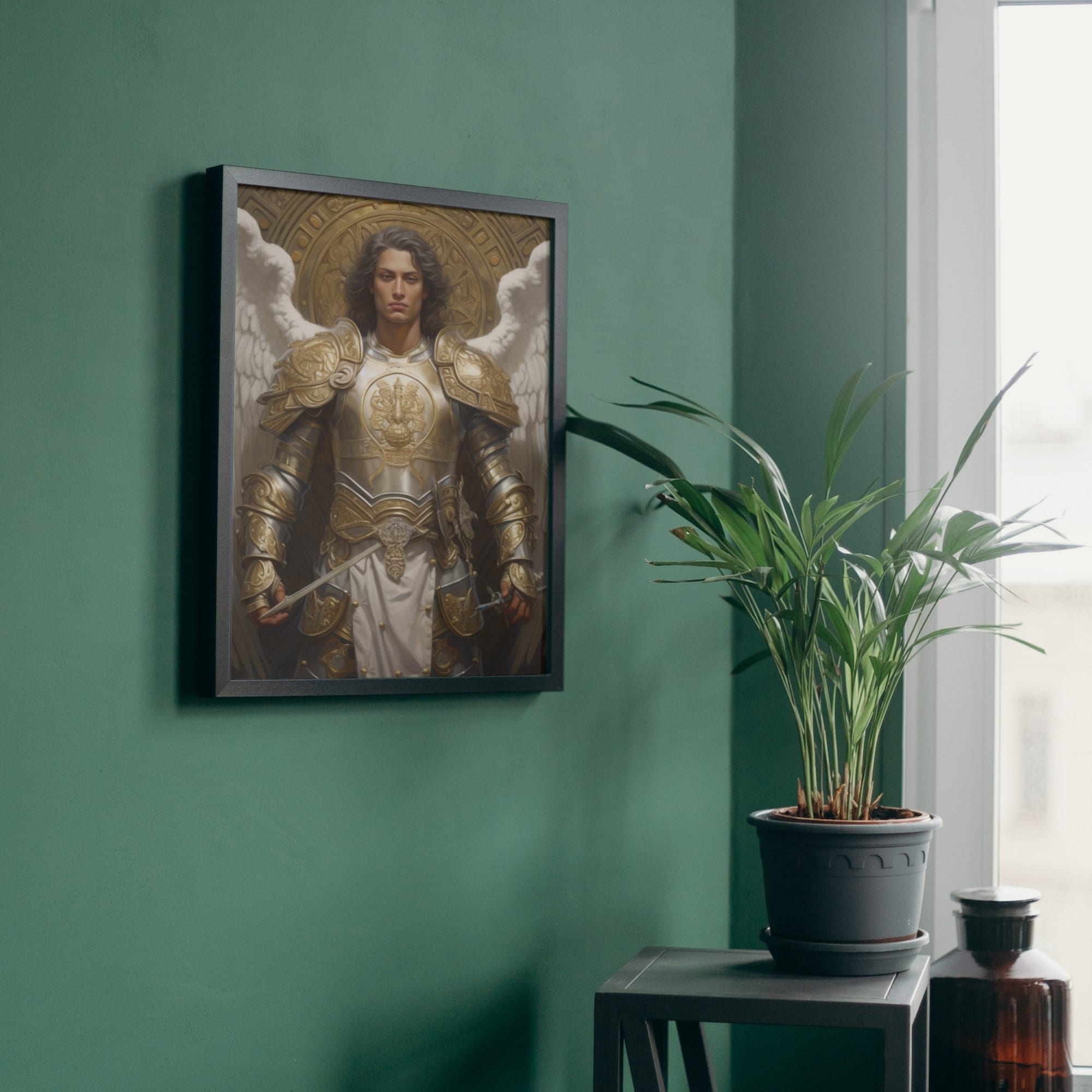 Archangel Gabriel Printable Angel Wall Art in 4 Sizes and Phone Wallpaper Digital Angelic Art ...