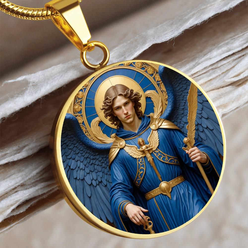18k Gold Plated Archangel Michael Necklace Angel Jewelry Guardian Angel ...