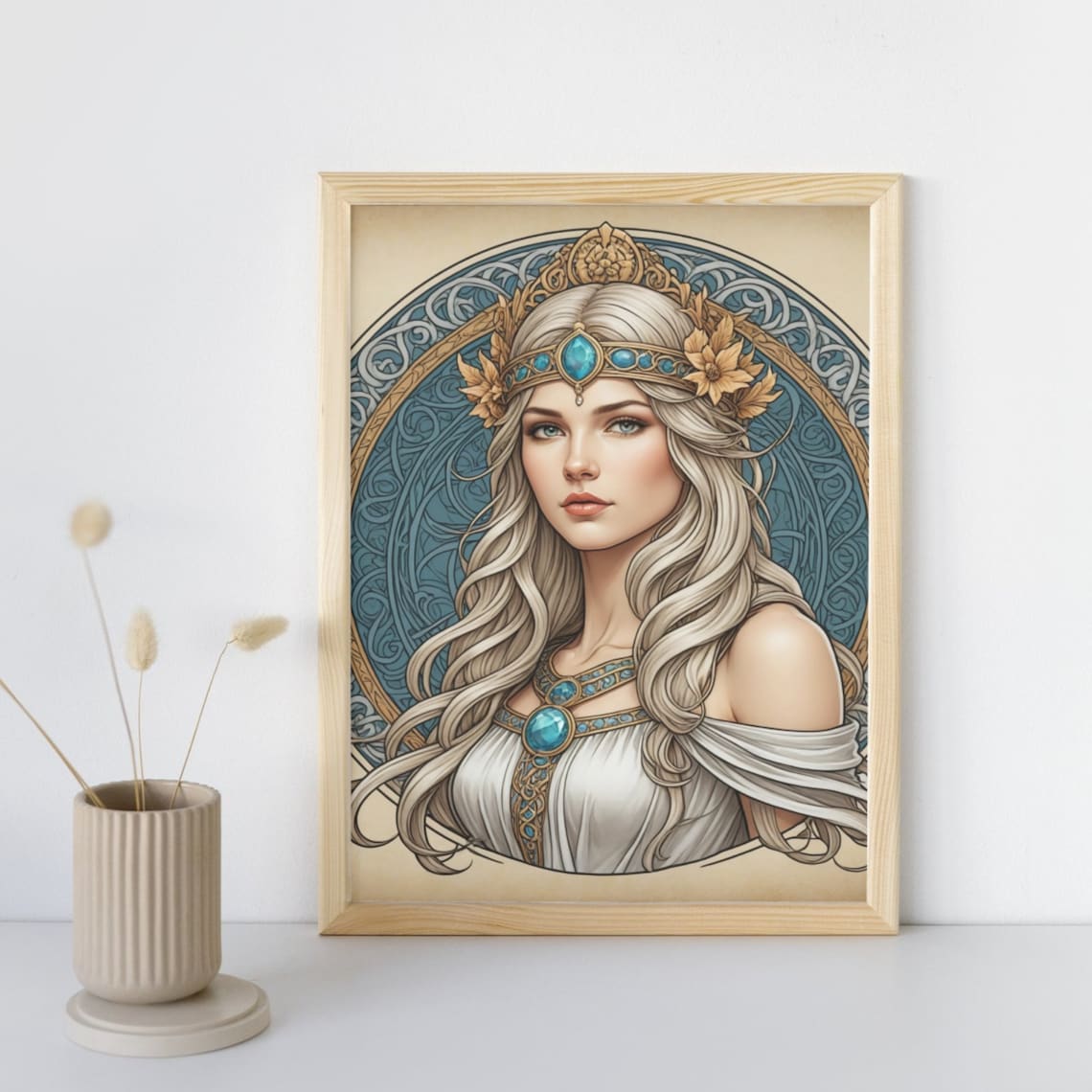 Norse Goddess Freya Art Print Divine Feminine Digital Wall Art ...