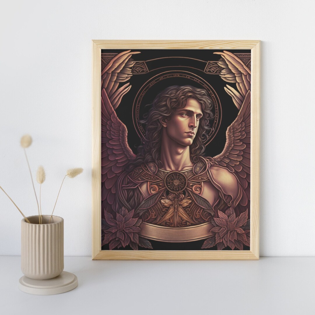 Archangel Michael Printable Angel Wall Art Luxury Wall Decor Art Nouveau Digital Art Print ...