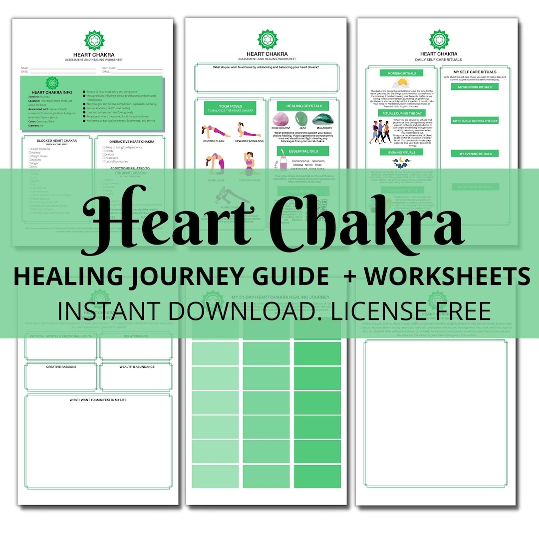 Heart Chakra Healing Guide Printable Worksheets Chakra Printable ...