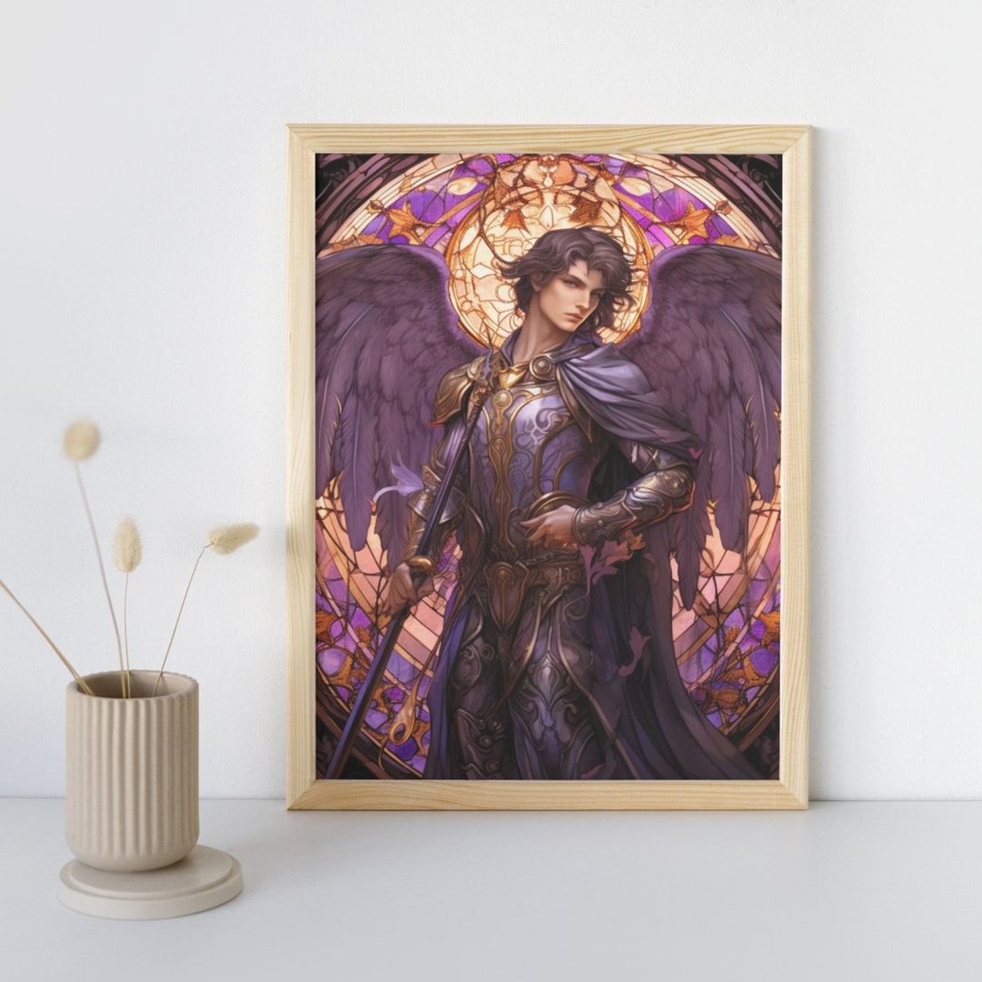 Archangel Zadkiel Printable Angel Wall Art Luxury Wall Decor Art Nouveau Digital Art Print ...