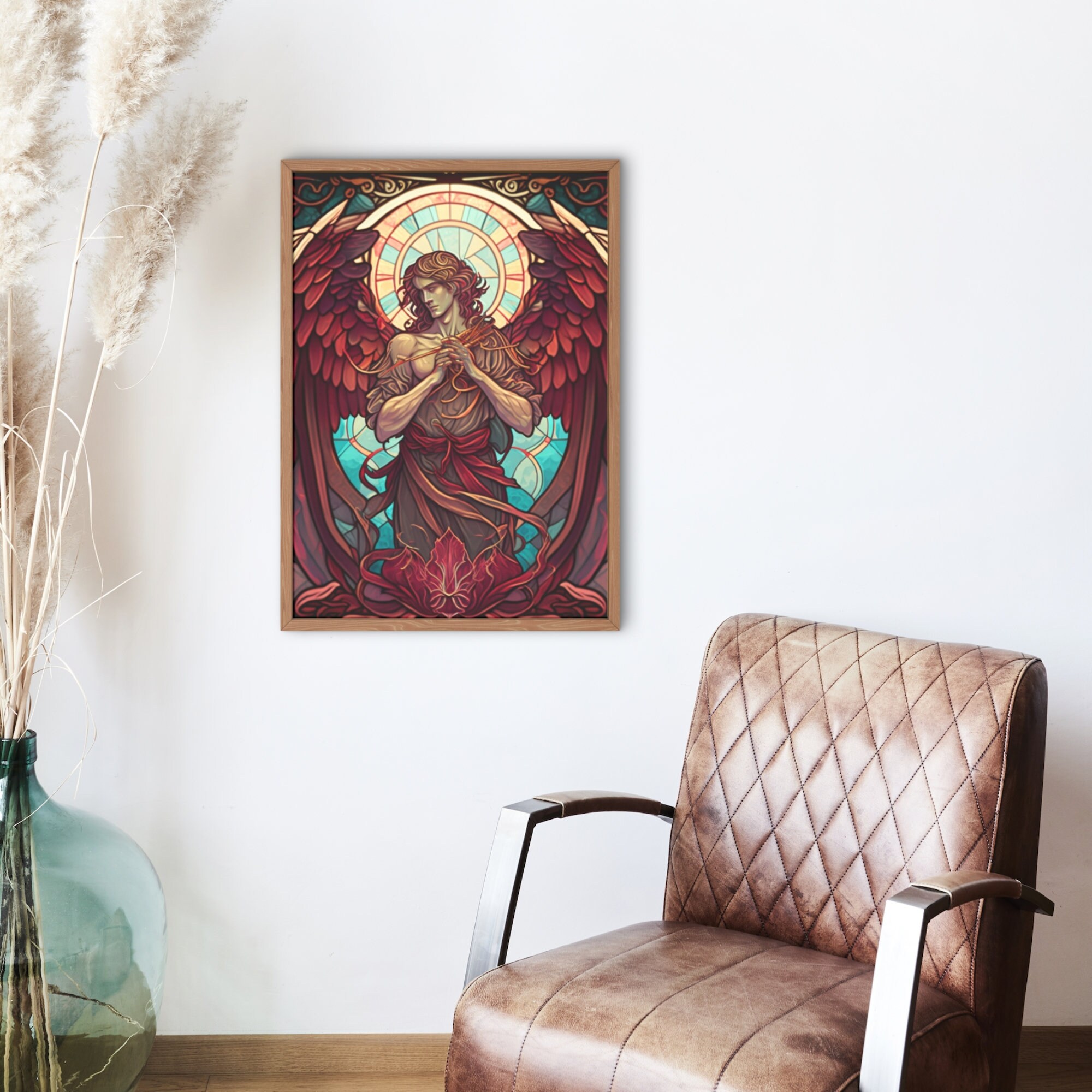 Archangel Uriel Angel Wall Art in 4 Sizes and Phone Wallpaper Digital ...