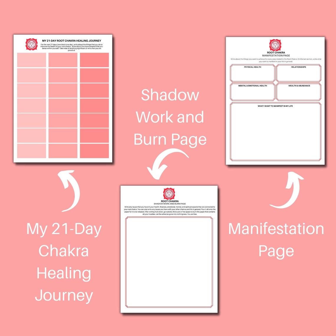 Root Chakra Healing Guide Printable Worksheets Chakra Printable Healing ...
