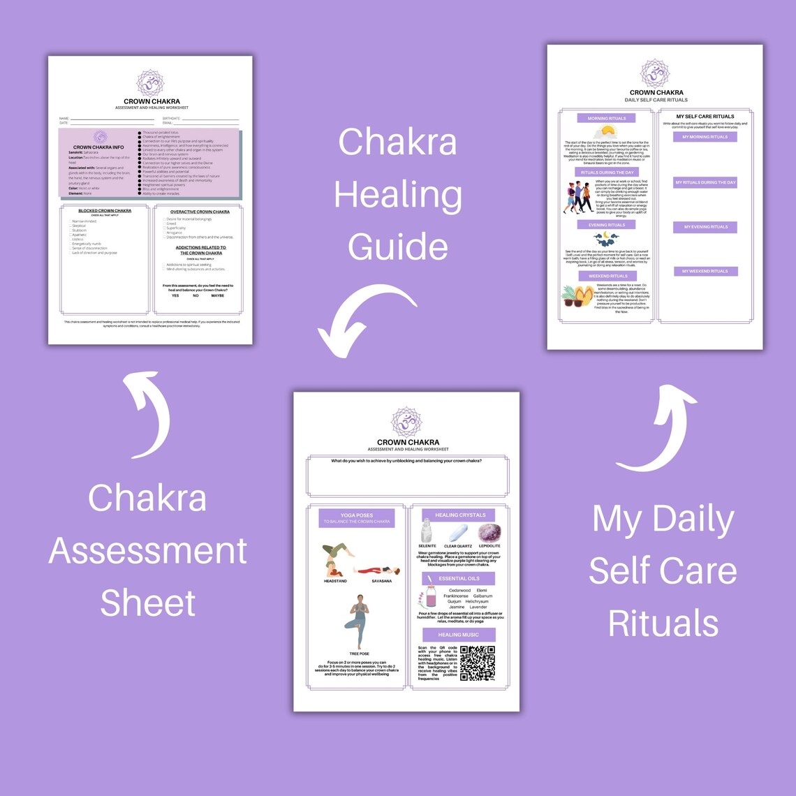 Crown Chakra Healing Guide Printable Worksheets Chakra Printable ...