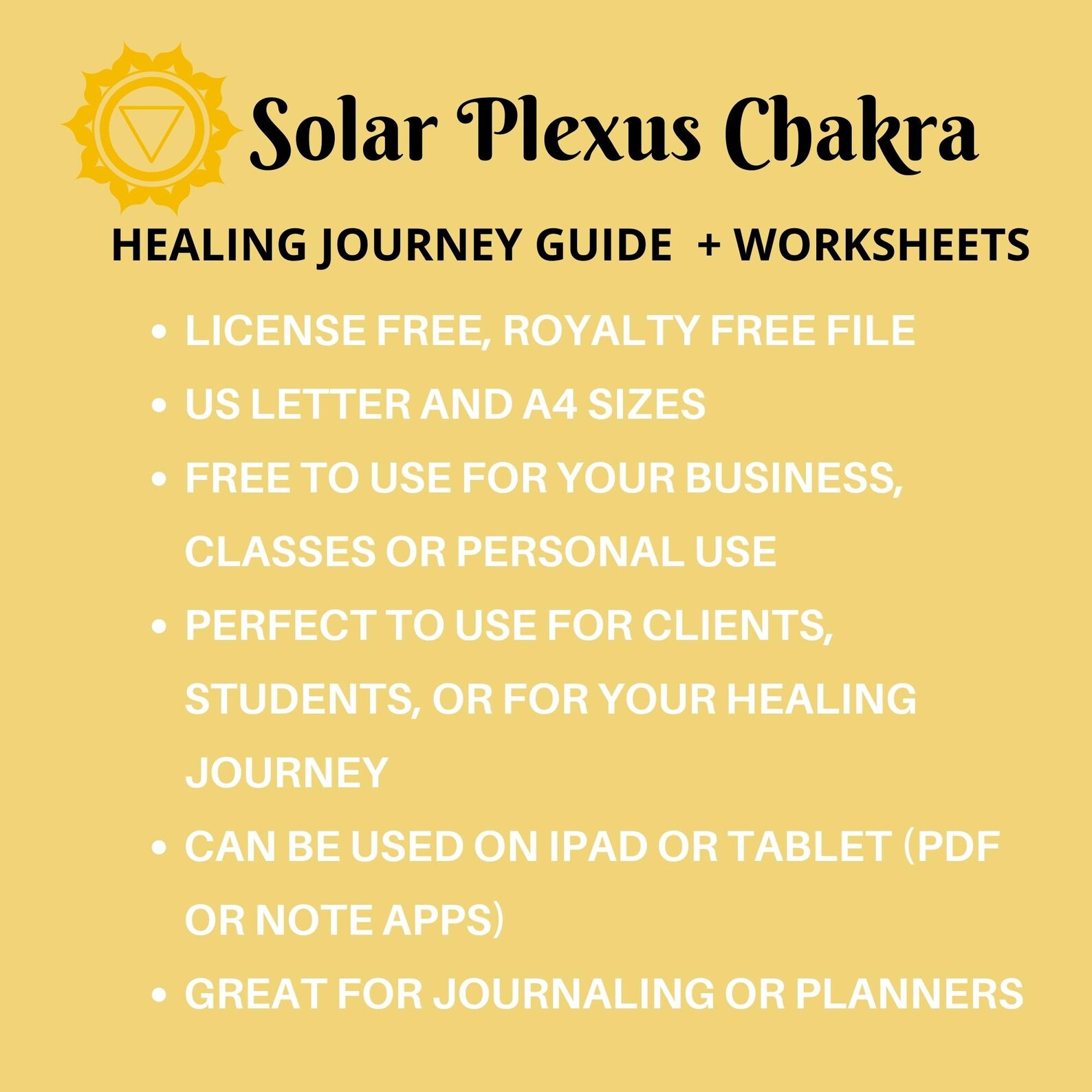 Solar Plexus Chakra Healing Guide Printable Worksheet Chakra Printable ...
