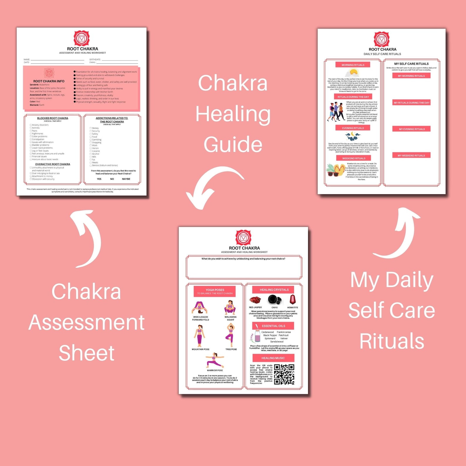 Root Chakra Healing Guide Printable Worksheets Chakra Printable Healing ...