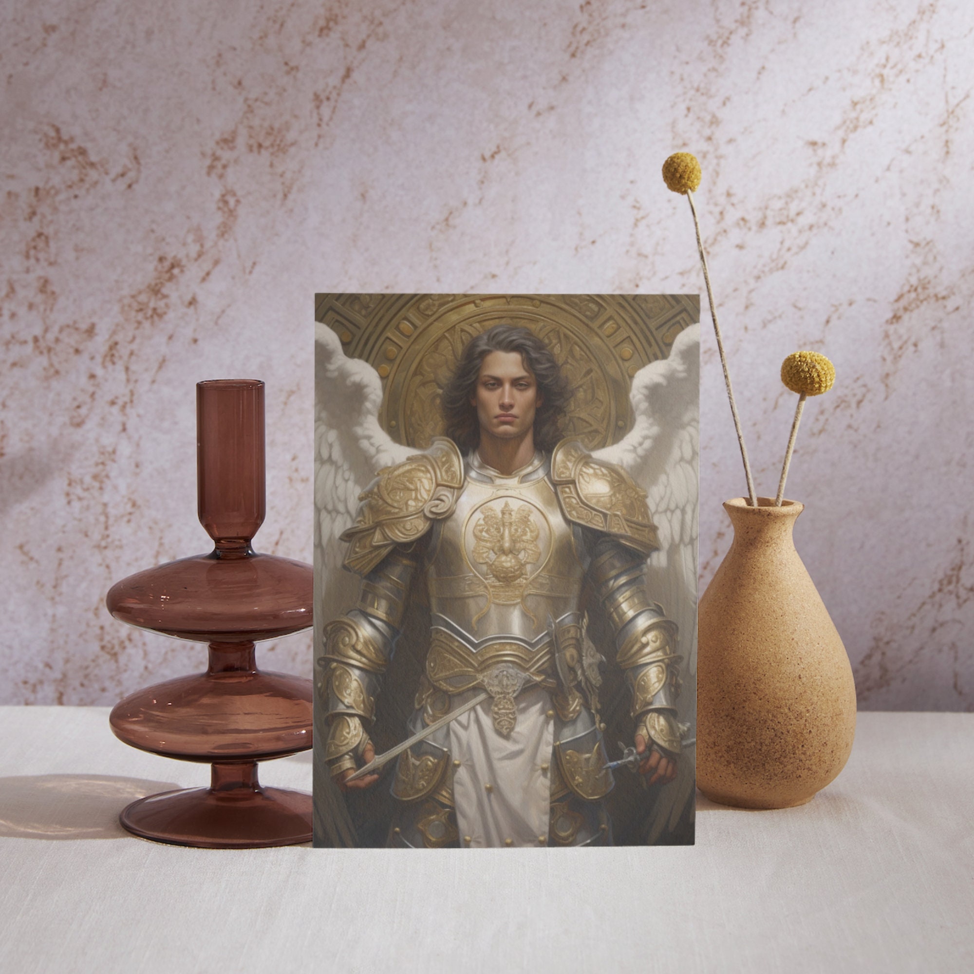 Archangel Gabriel Printable Angel Wall Art in 4 Sizes and Phone Wallpaper Digital Angelic Art ...