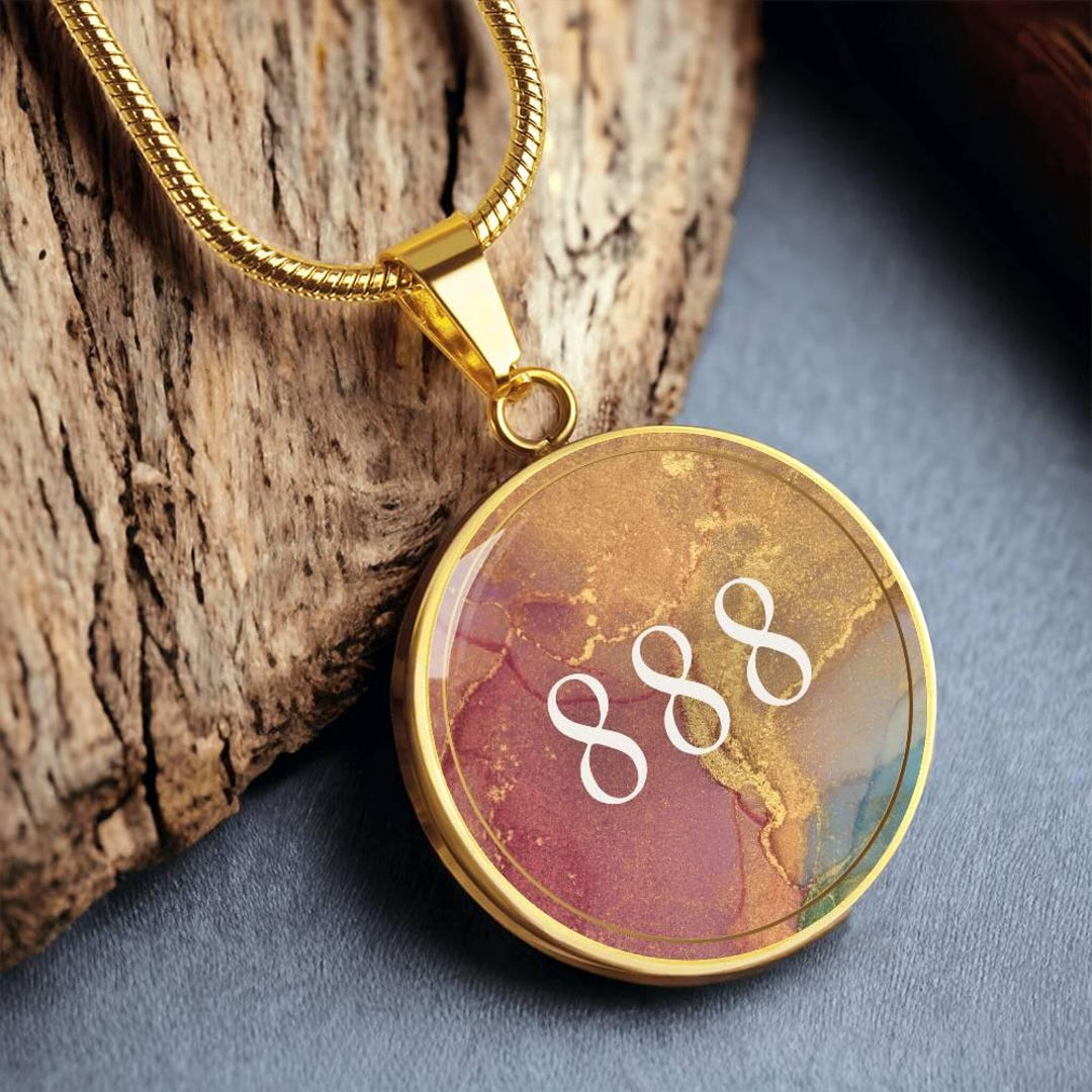 Angel Number 888 Necklace – Angel Number Gift – 18K Gold Plated With ...