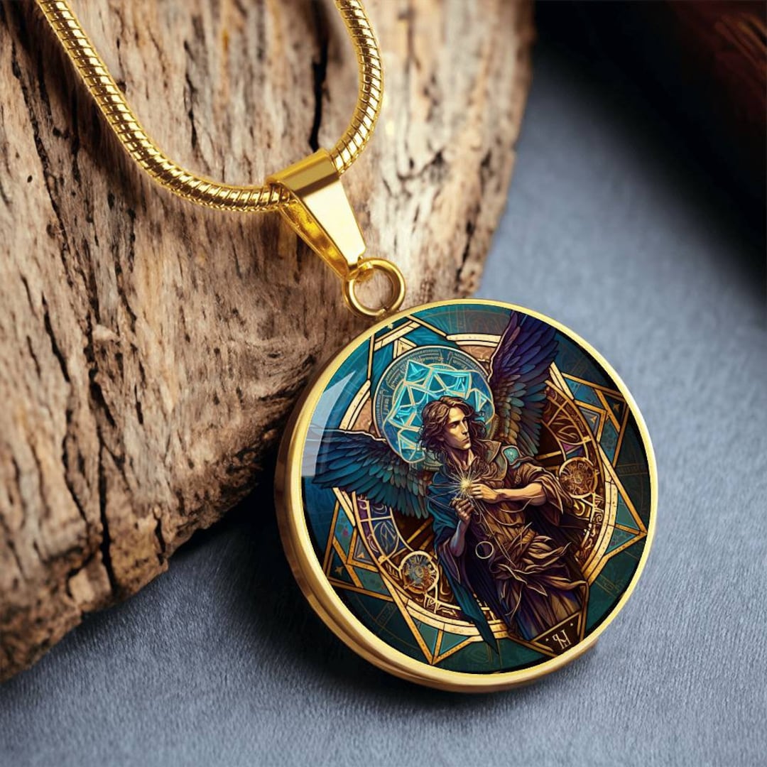 18k Gold Archangel Metatron Necklace Angel Jewelry Guardian Angel ...
