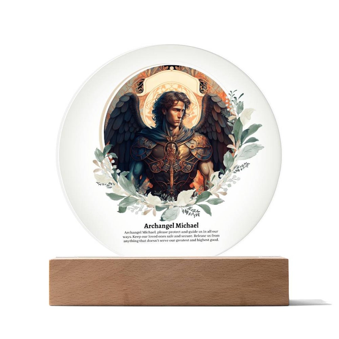 Archangel Michael Guardian Angel Plaque Home Decor Office Decor Acrylic ...