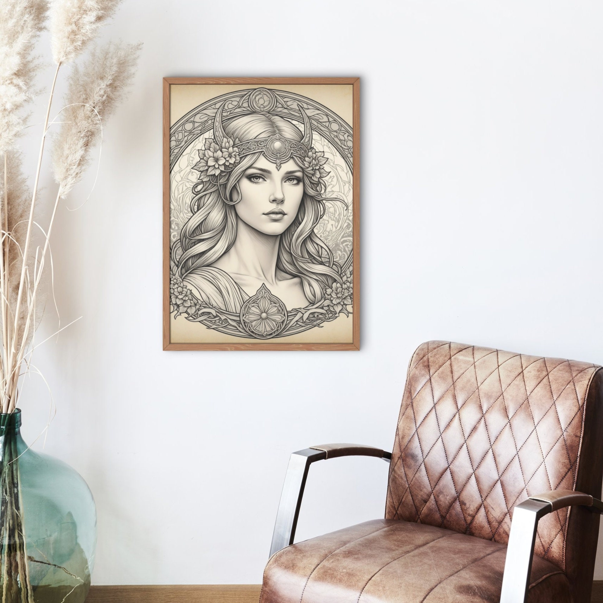 Norse Goddess Freya Art Print - Digital Wall Art - Printable Artwork ...