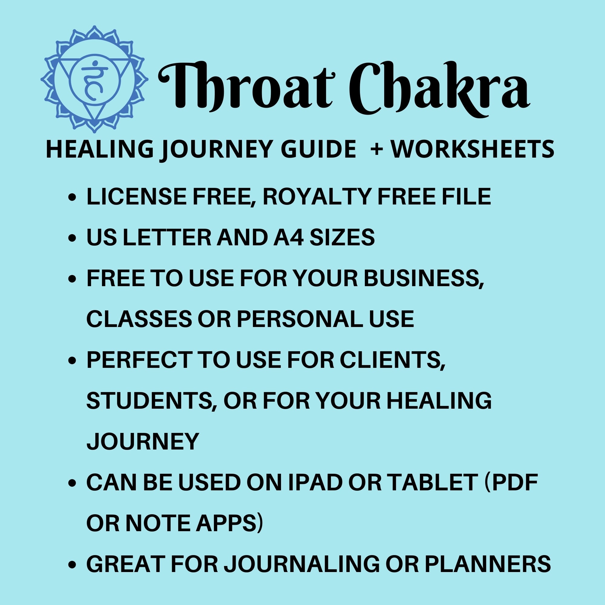 Throat Chakra Healing Guide Printable Worksheets Chakra Printable ...