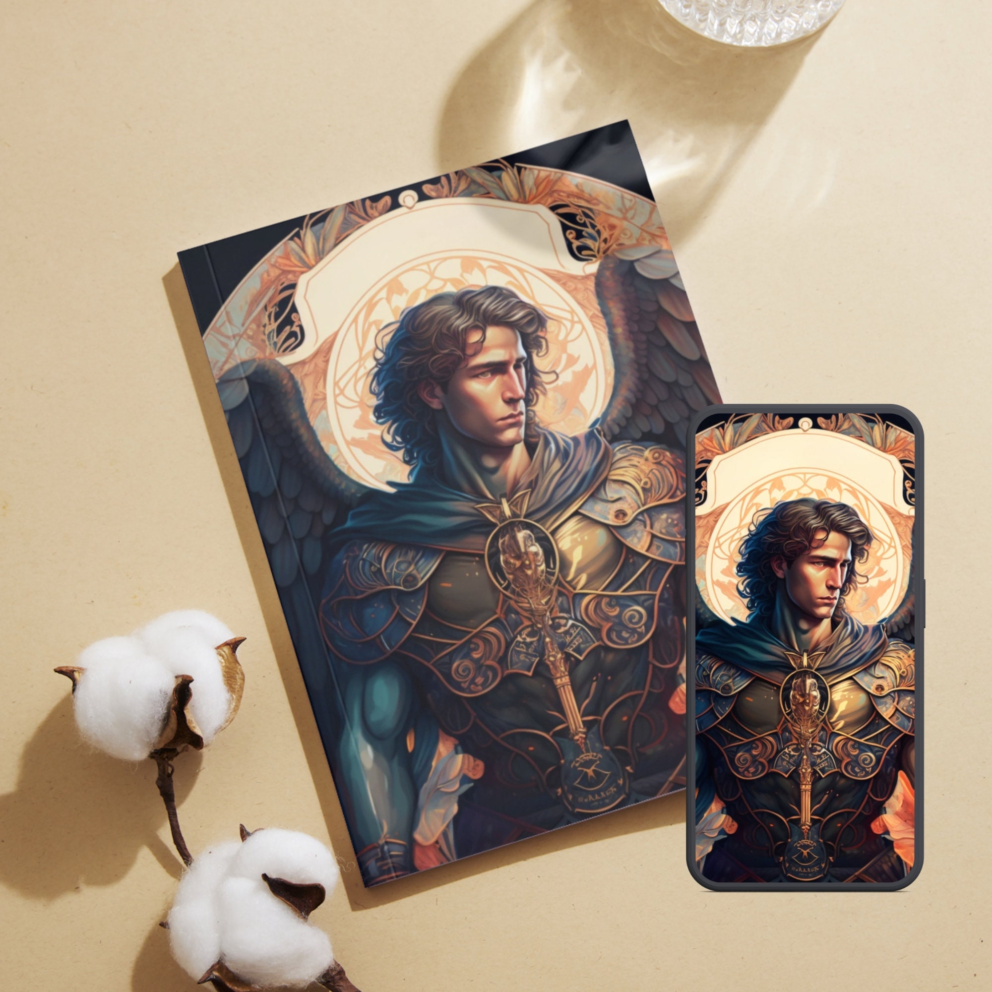 Archangel Michael Printable Angel Wall Art in 4 Sizes and Phone Wallpaper Digital Angelic Art ...