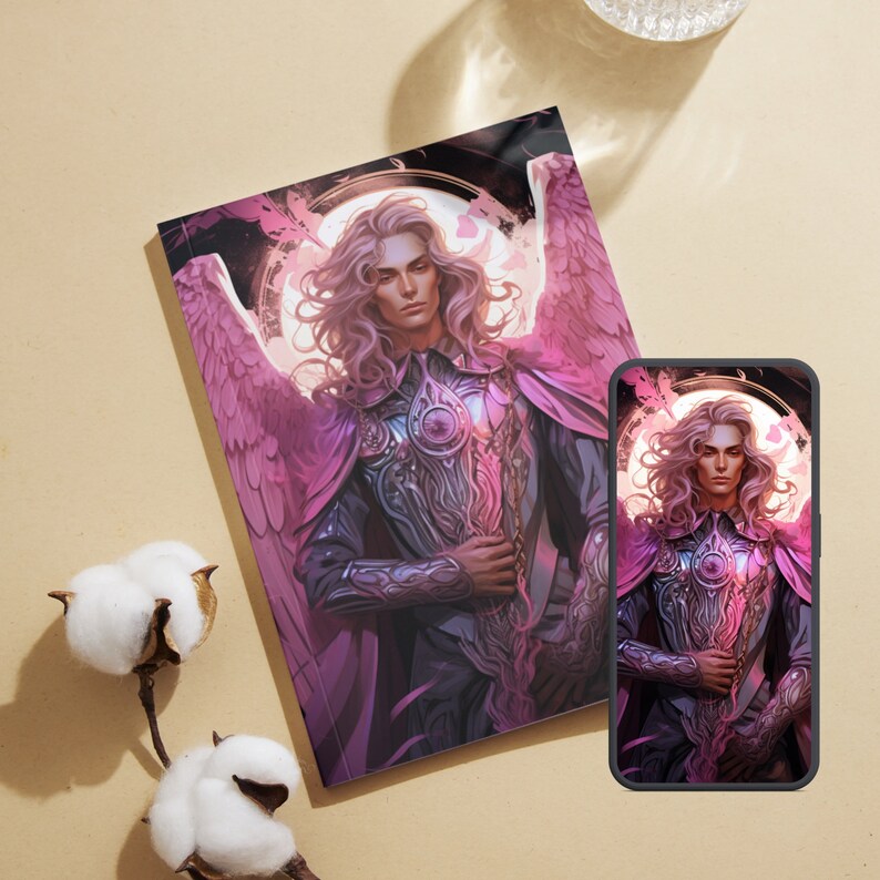 Archangel Chamuel Printable Angel Wall Art in 4 Sizes and Phone Wallpaper Digital Angelic Art ...