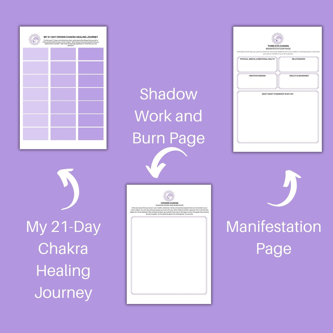 Crown Chakra Healing Guide Printable Worksheets Chakra Printable ...