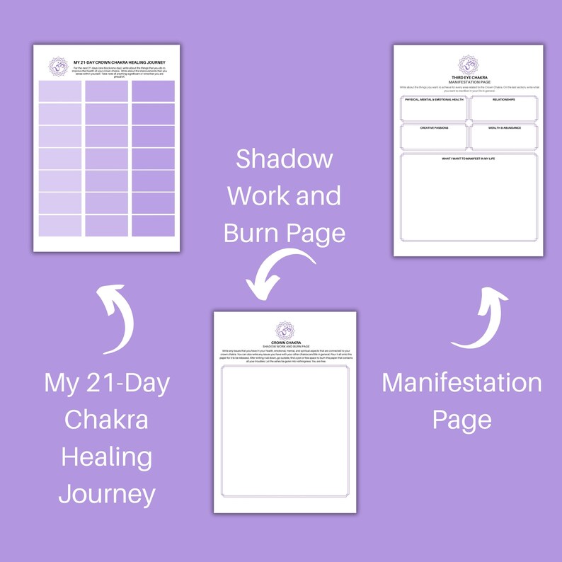 Crown Chakra Healing Guide Printable Worksheets Chakra Printable ...