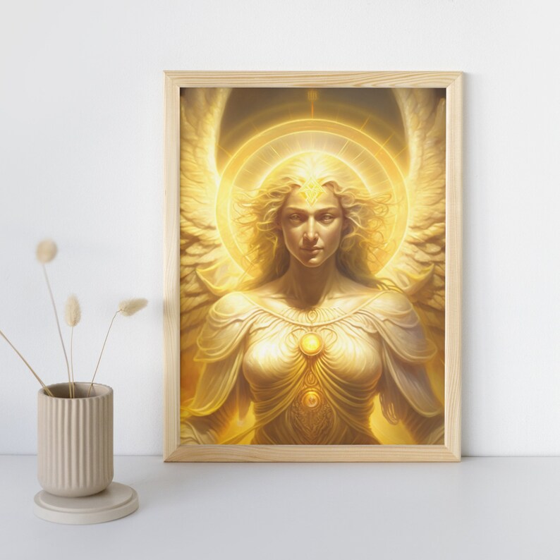 Archangel Jophiel Printable Angel Wall Art in 4 Sizes and Phone Wallpaper Digital Angelic Art ...