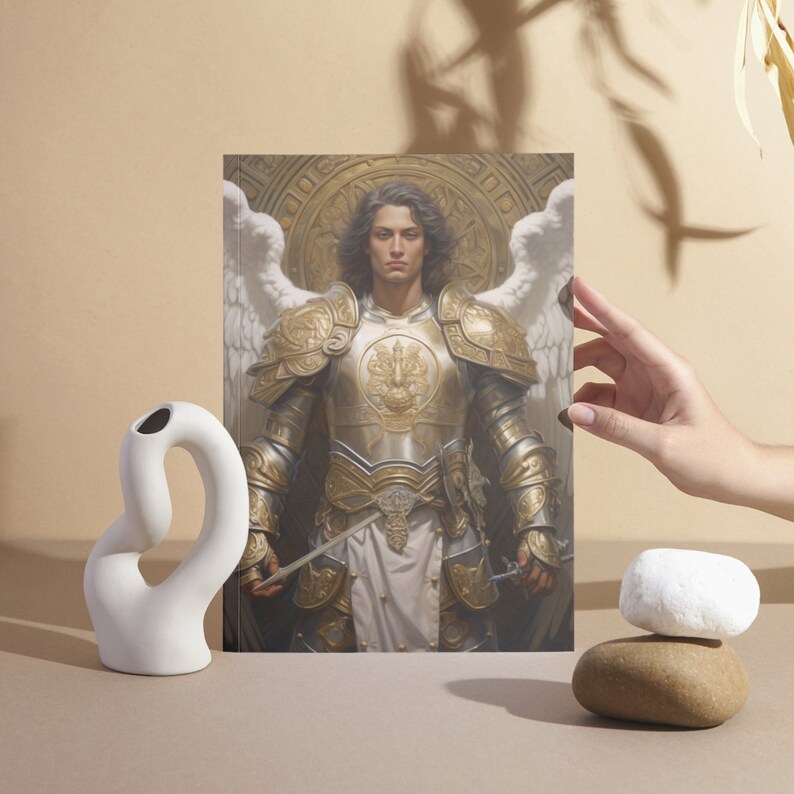 Archangel Gabriel Printable Angel Wall Art in 4 Sizes and Phone Wallpaper Digital Angelic Art ...