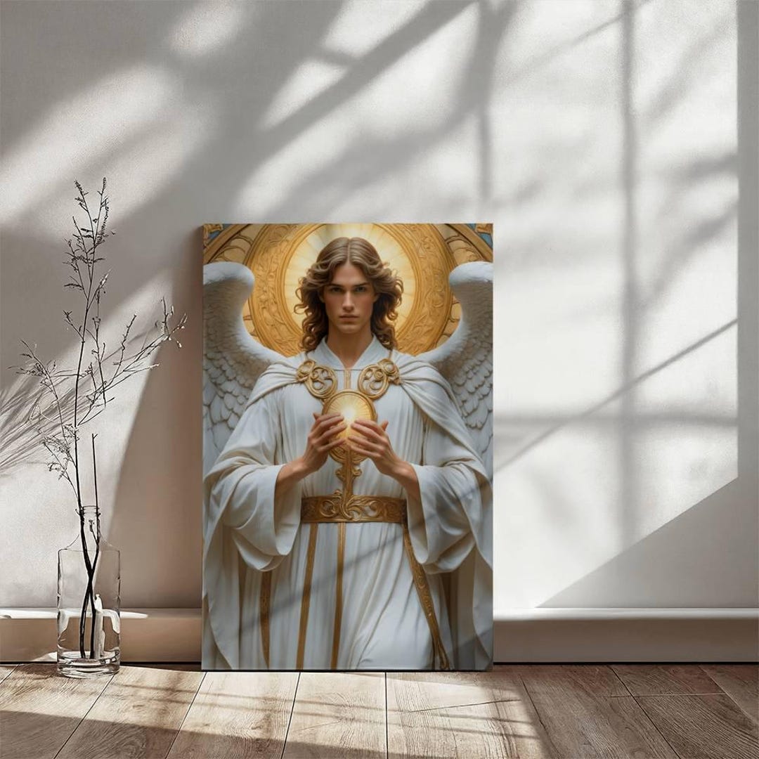 Archangel Gabriel Angelic Aura Art Nouveau Canvas Art - Divine ...