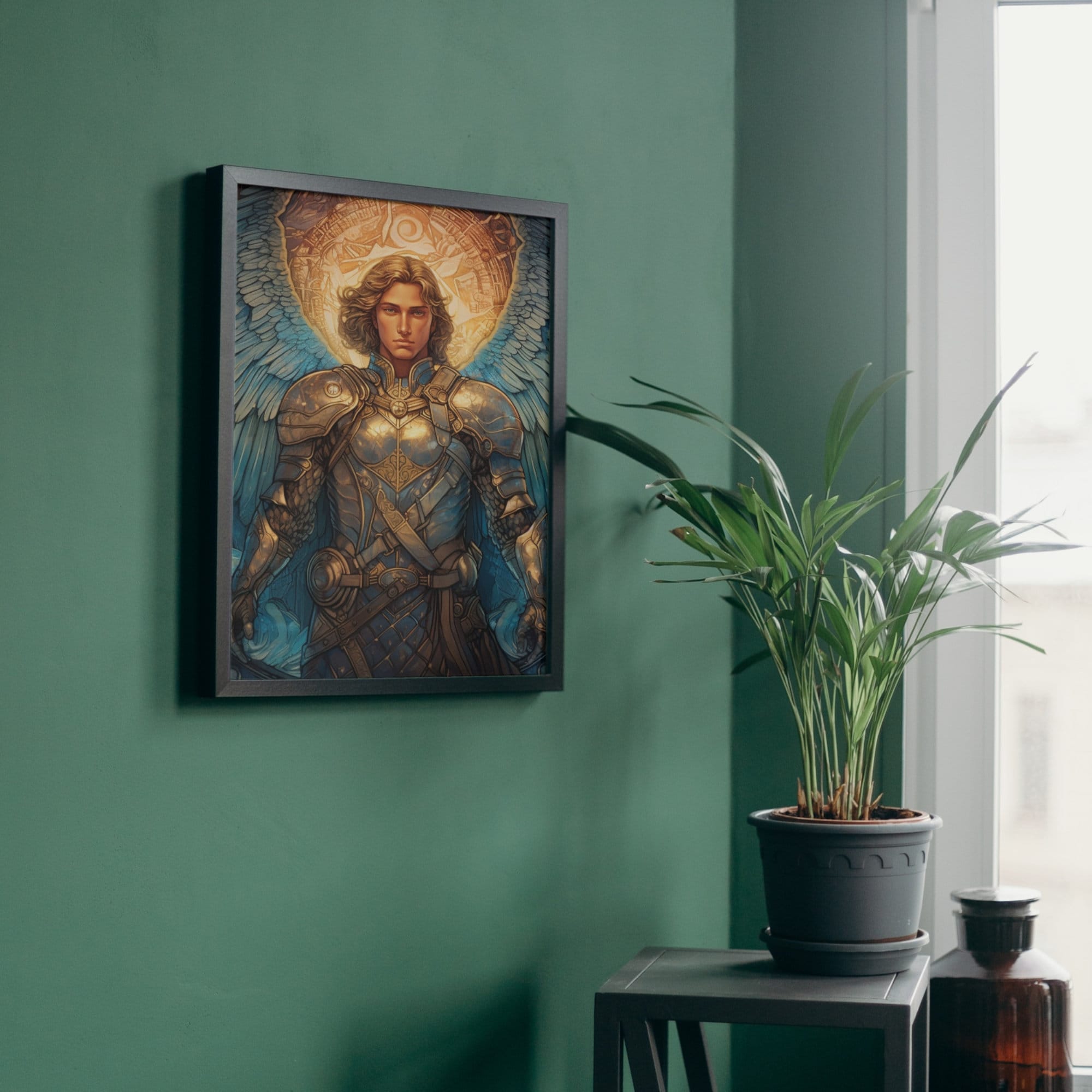 Archangel Michael Printable Angel Wall Art in 4 Sizes and Phone Wallpaper Digital Angelic Art ...