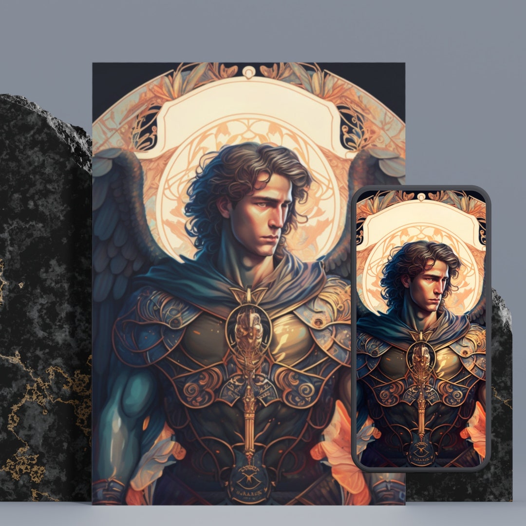 Archangel Michael Printable Angel Wall Art in 4 Sizes and Phone ...