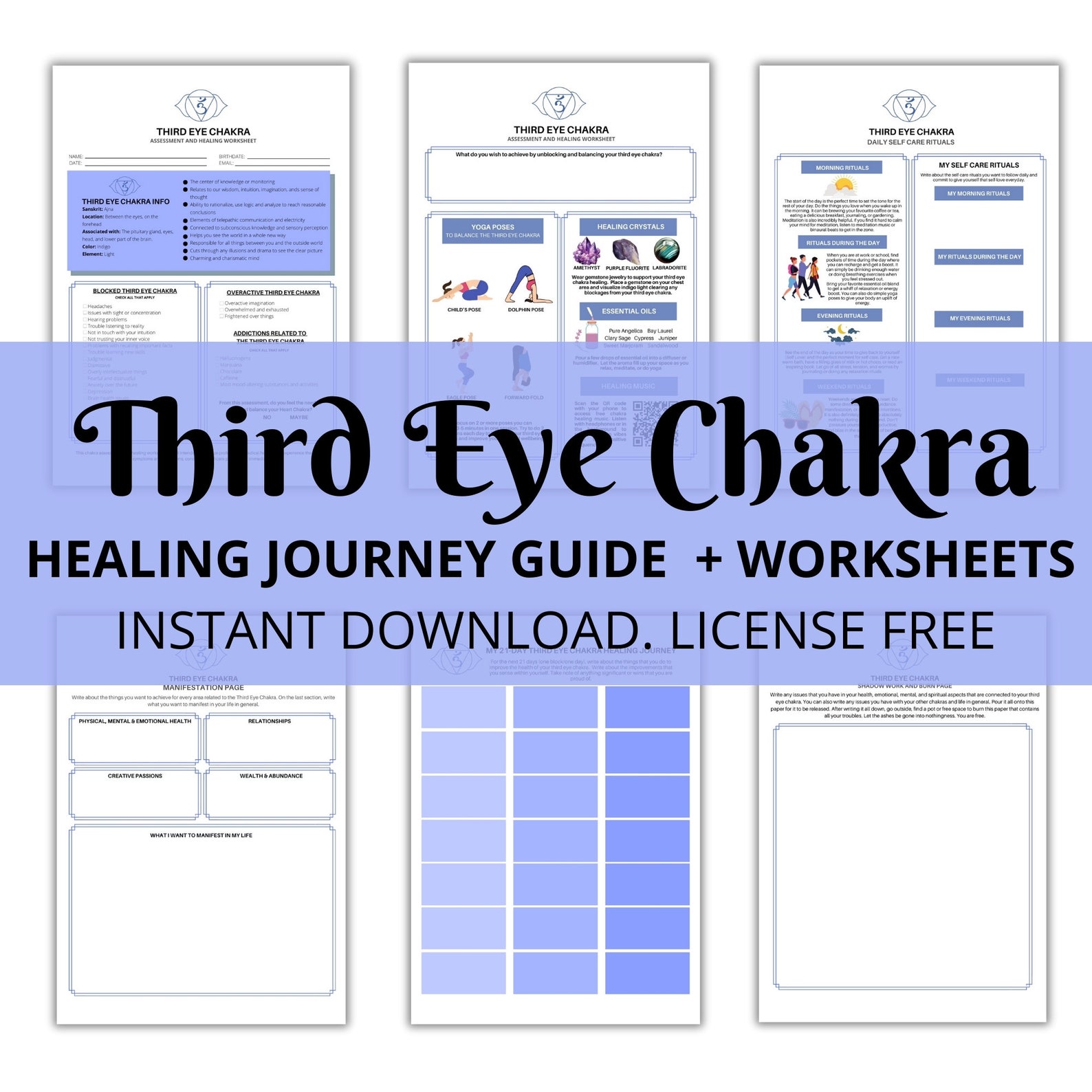 Third Eye Chakra Healing Guide Printable Worksheets Chakra Printable ...