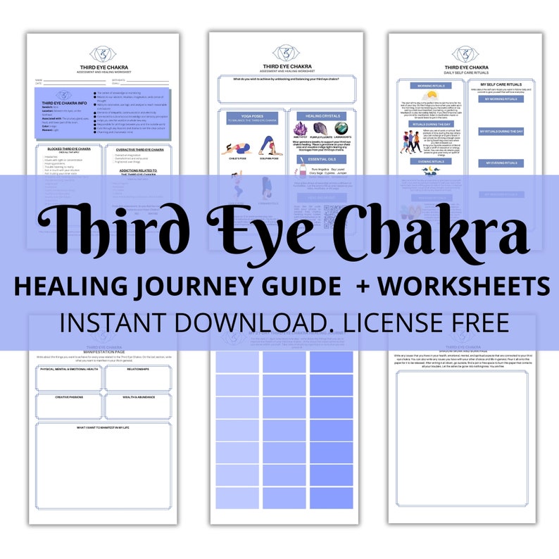 Third Eye Chakra Healing Guide Printable Worksheets Chakra Printable ...