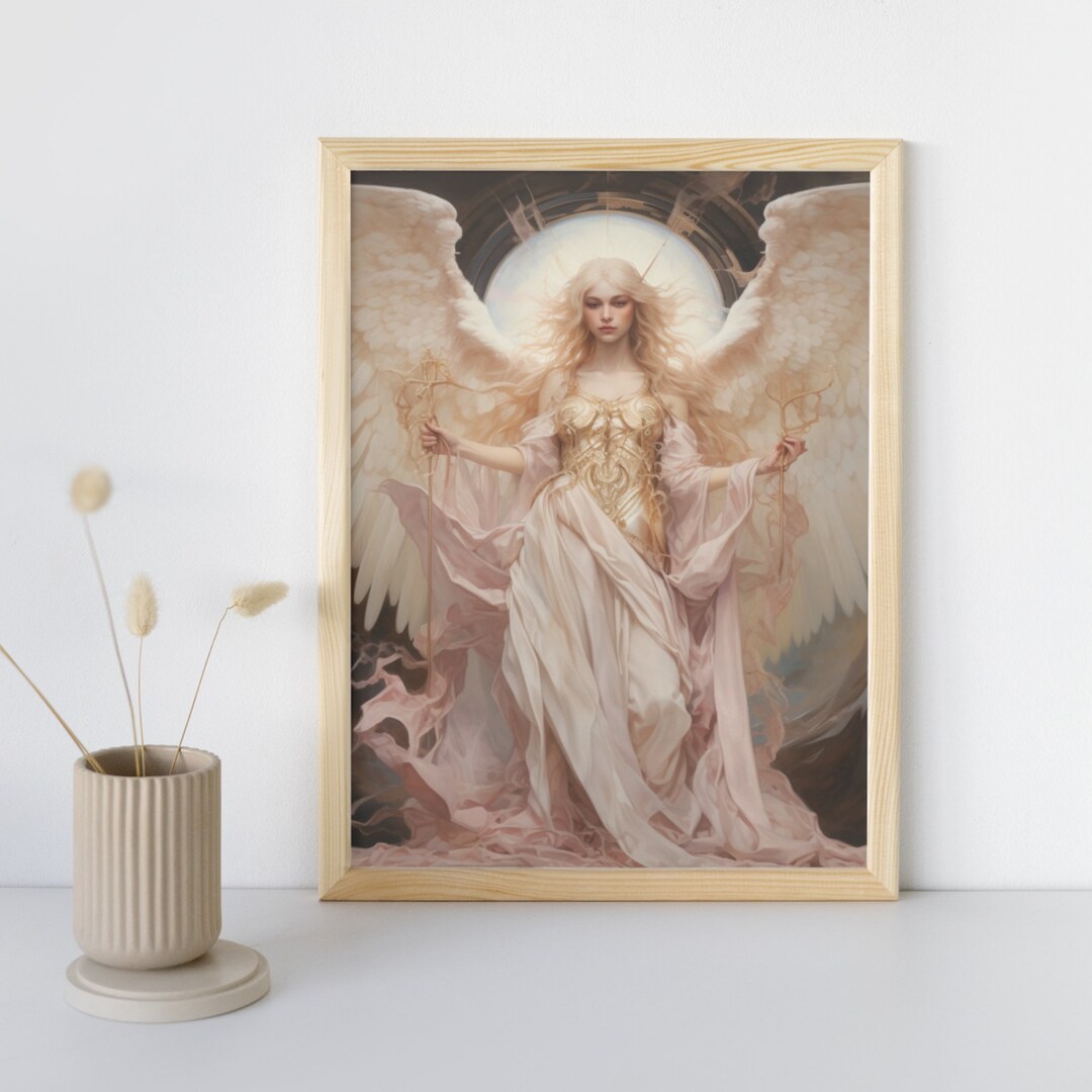 Angel of Beauty Printable Angel Wall Art Luxury Wall Decor Art Nouveau Digital Art Print ...