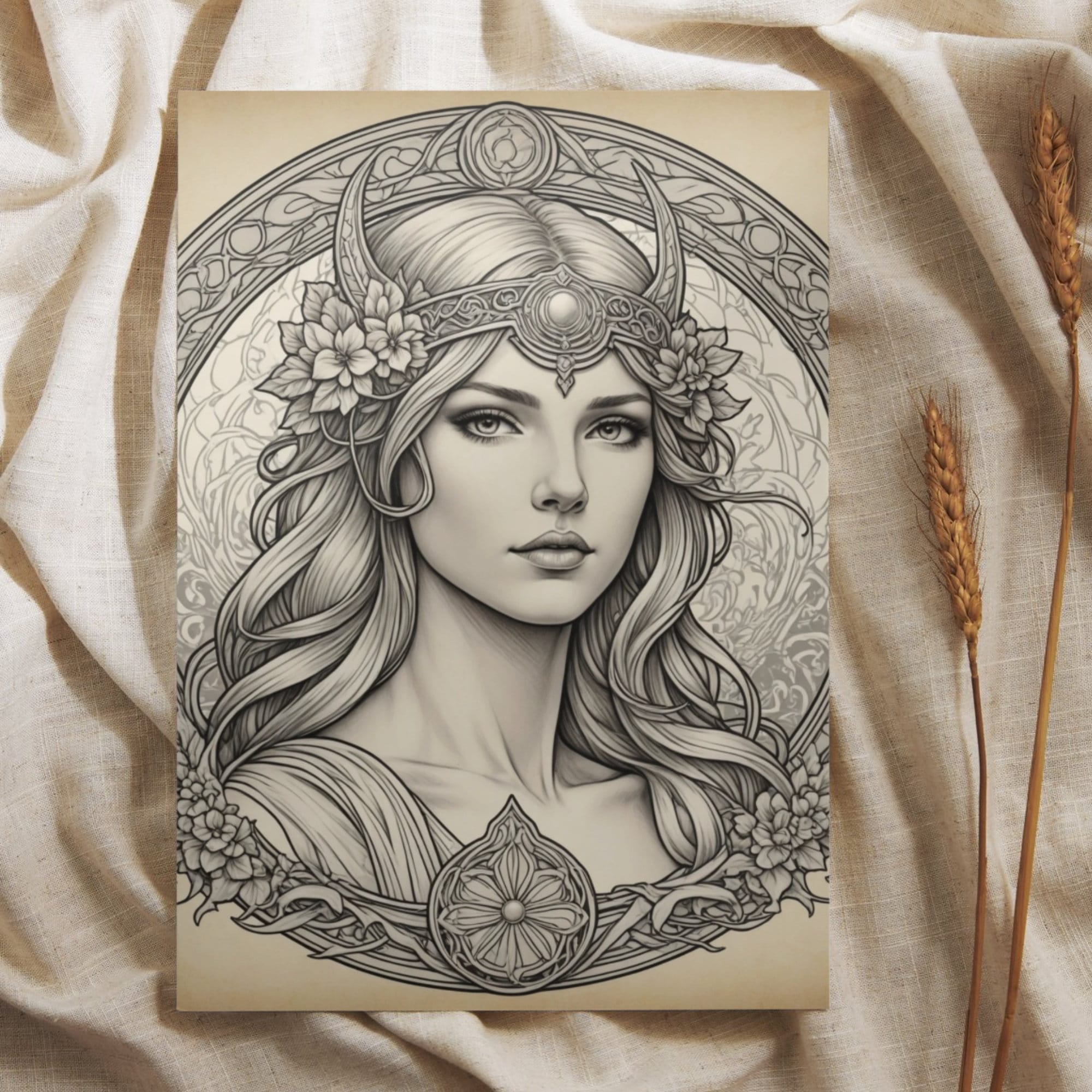Norse Goddess Freya Art Print - Digital Wall Art - Printable Artwork ...