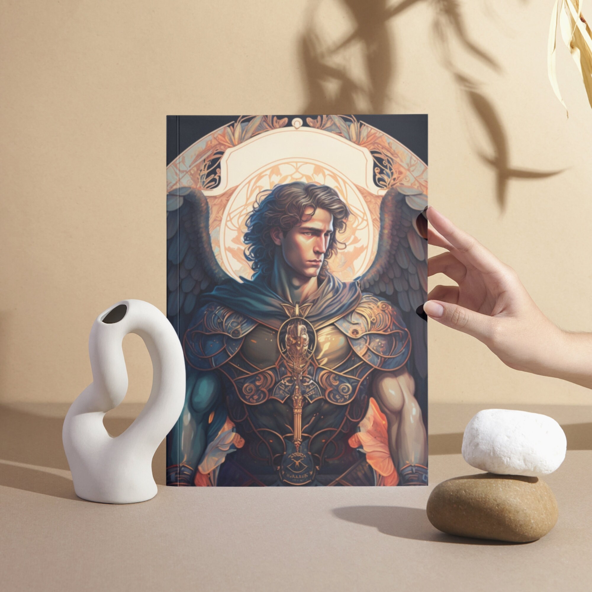 Archangel Michael Printable Angel Wall Art in 4 Sizes and Phone Wallpaper Digital Angelic Art ...