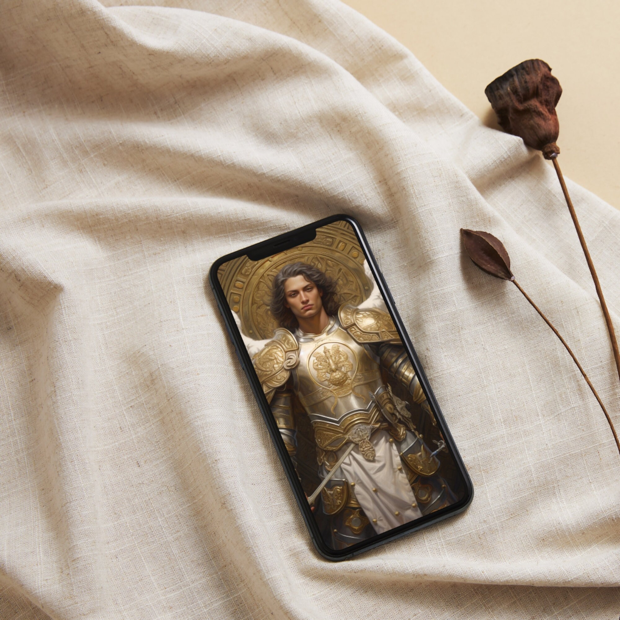 Archangel Gabriel Printable Angel Wall Art in 4 Sizes and Phone Wallpaper Digital Angelic Art ...