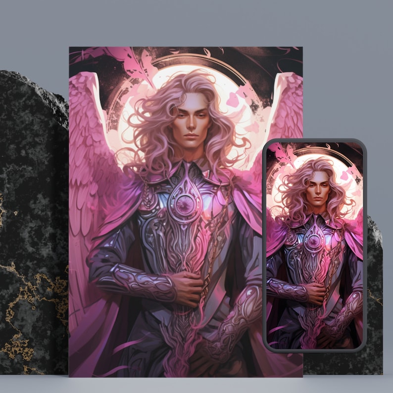 Archangel Chamuel Printable Angel Wall Art in 4 Sizes and Phone ...