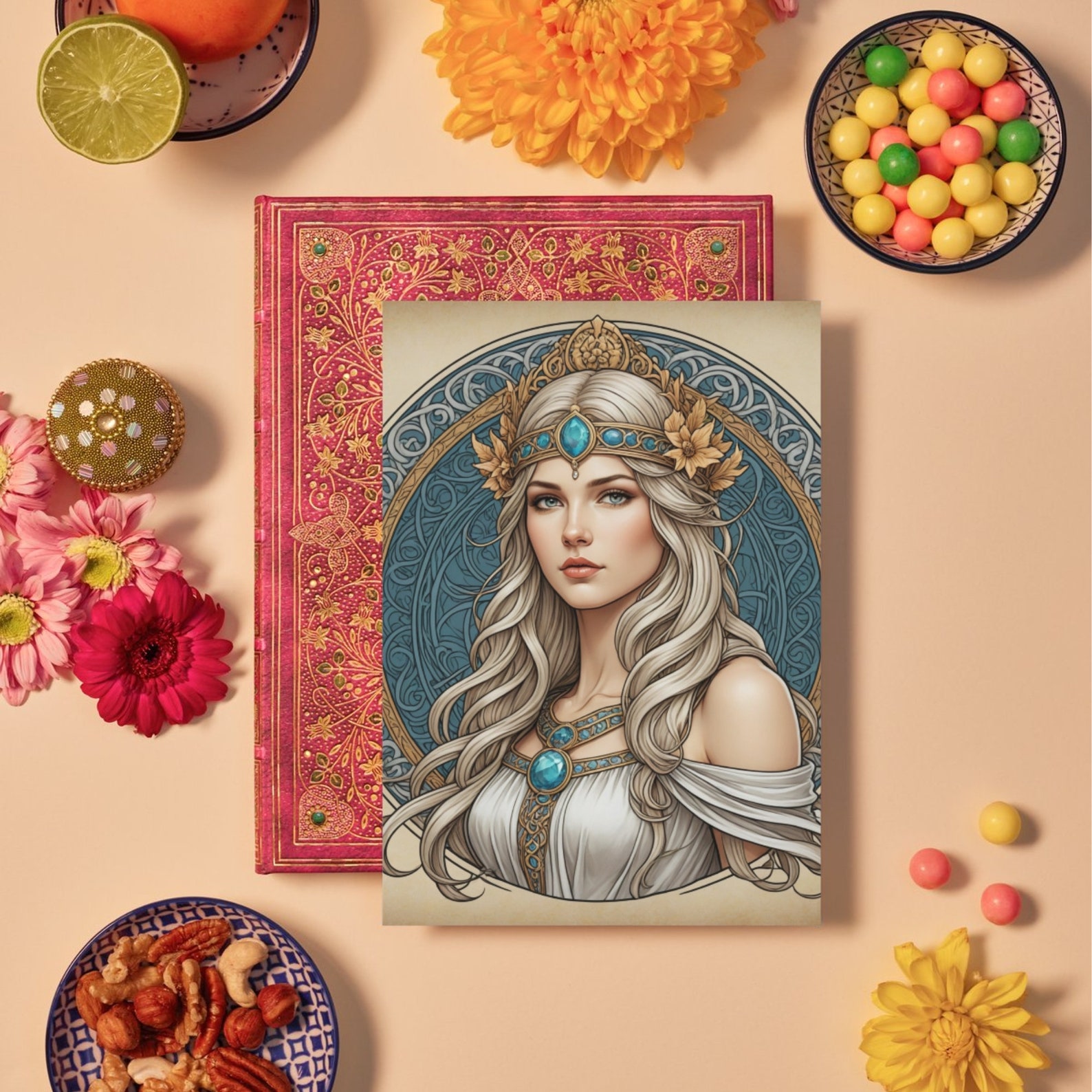 Norse Goddess Freya Art Print Divine Feminine Digital Wall Art ...