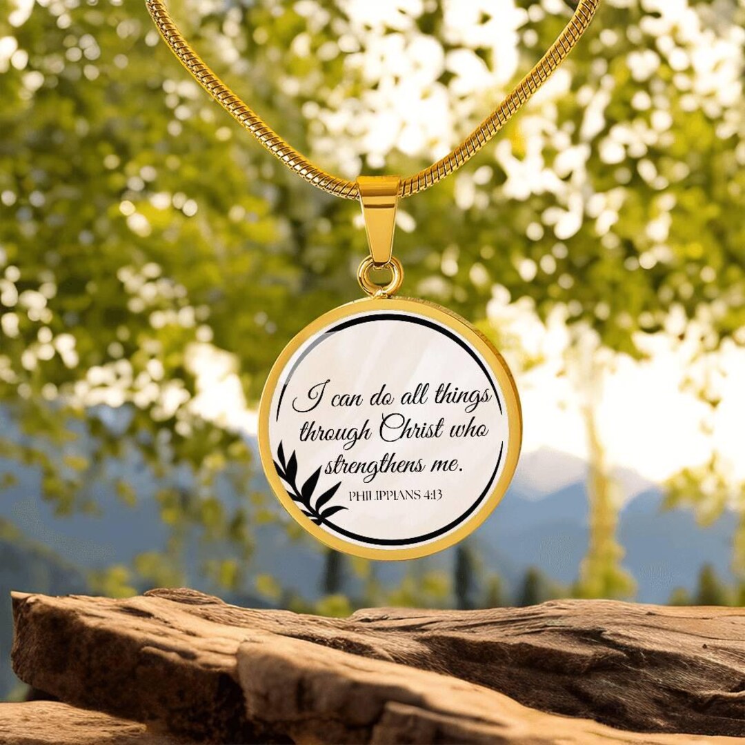 Philippians 4:13 Bible Verse Necklace Personalized Christian Jewelry ...