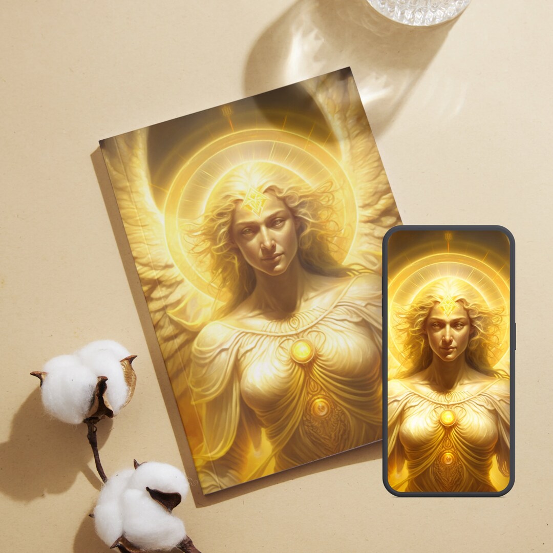 Archangel Jophiel Printable Angel Wall Art in 4 Sizes and Phone Wallpaper Digital Angelic Art ...