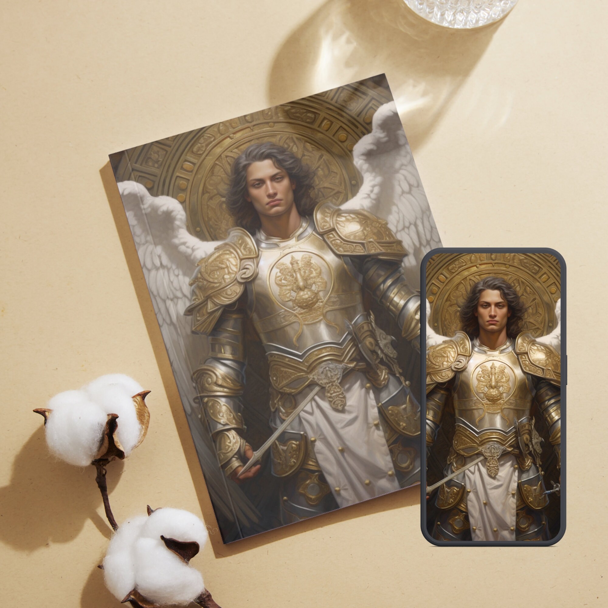 Archangel Gabriel Printable Angel Wall Art in 4 Sizes and Phone Wallpaper Digital Angelic Art ...