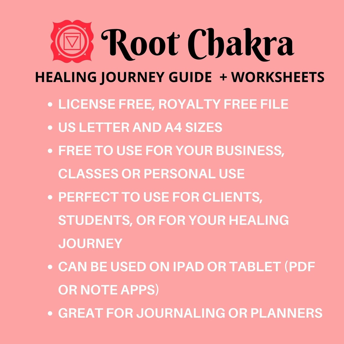 Root Chakra Healing Guide Printable Worksheets Chakra Printable Healing ...