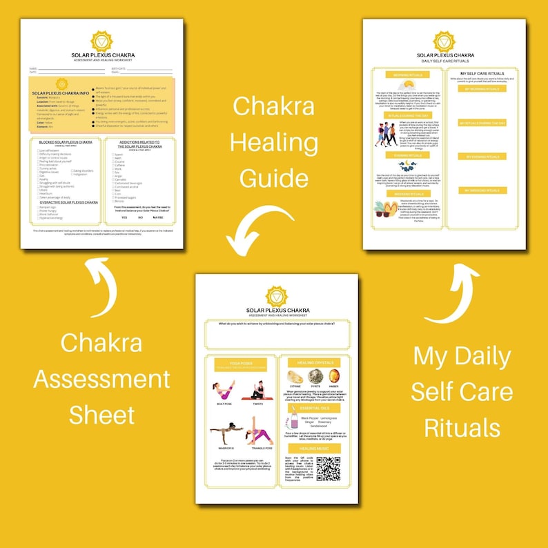 Solar Plexus Chakra Healing Guide Printable Worksheet Chakra Printable ...