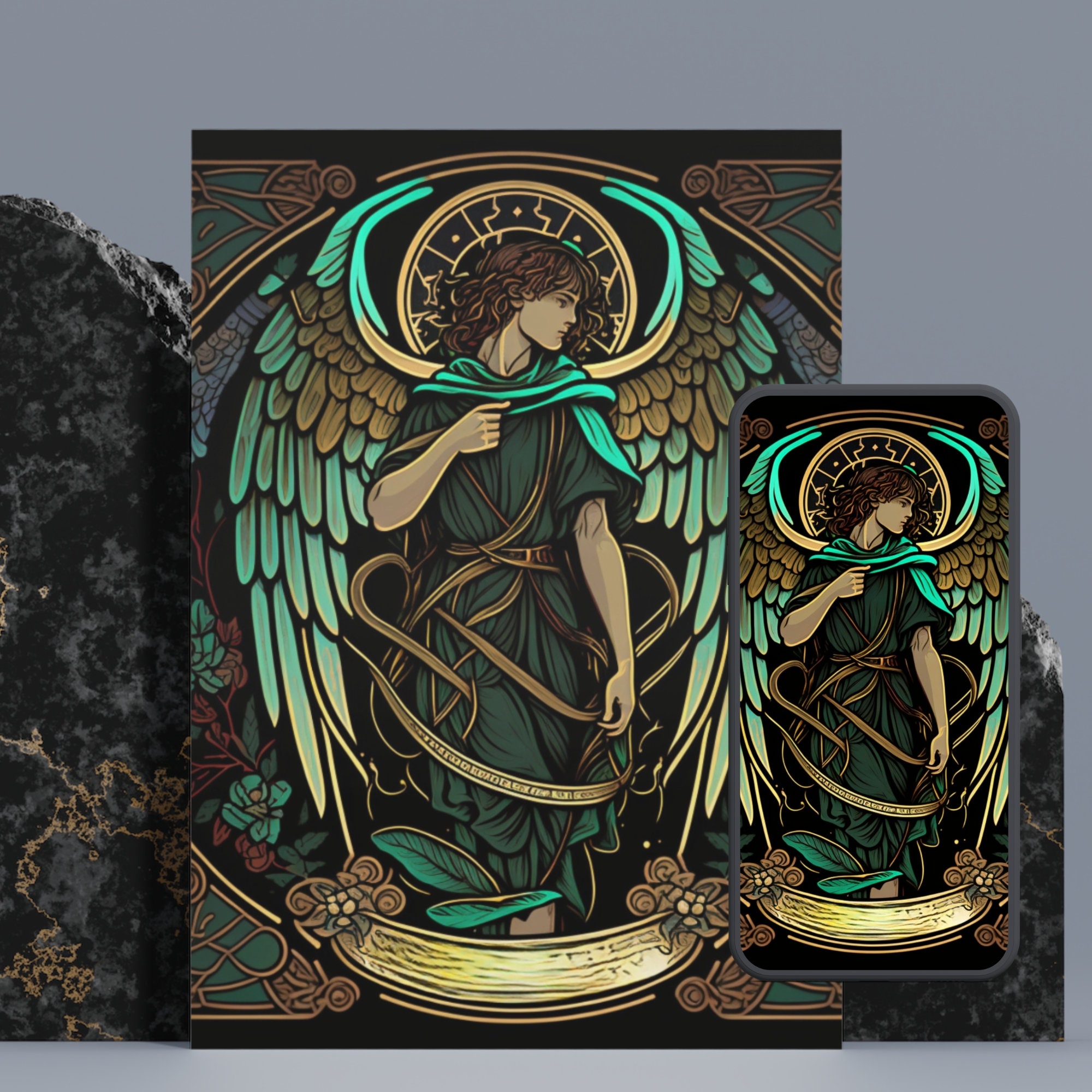 Archangel Raphael Printable Angel Wall Art in 4 Sizes and Phone ...