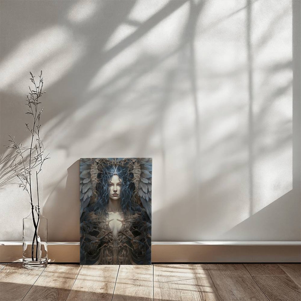 Archangel Azrael Angelic Aura Art Nouveau Canvas - Divine Archangel ...