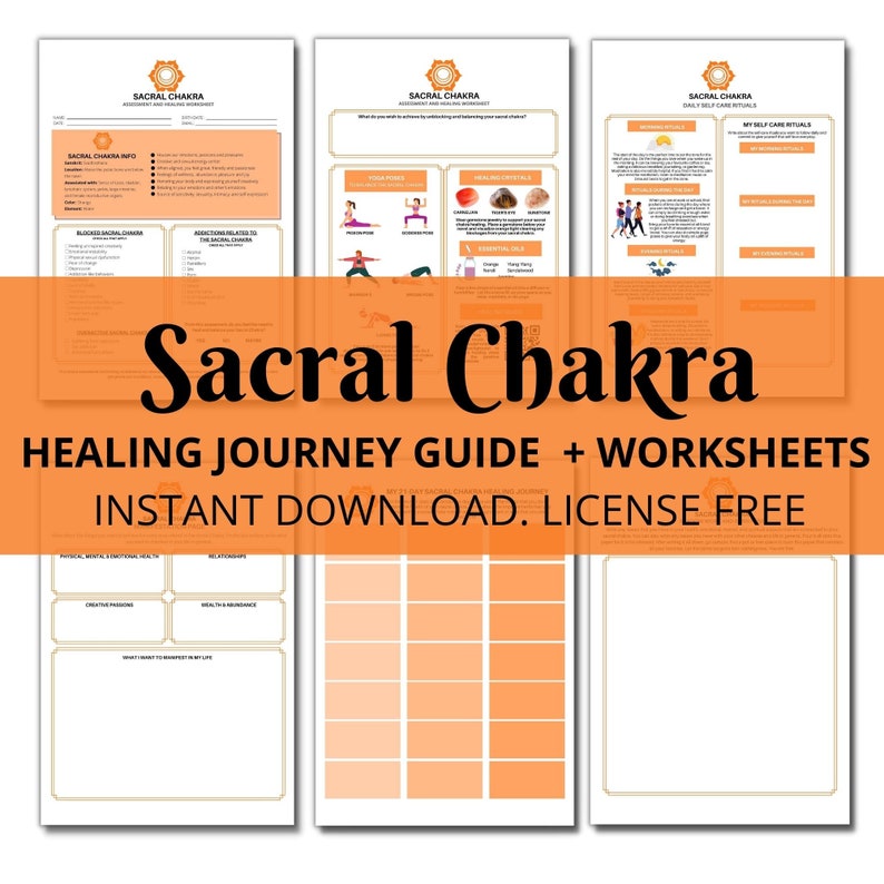 Sacral Chakra Healing Guide Printable Worksheets Chakra Printable Healing Chart Printable ...