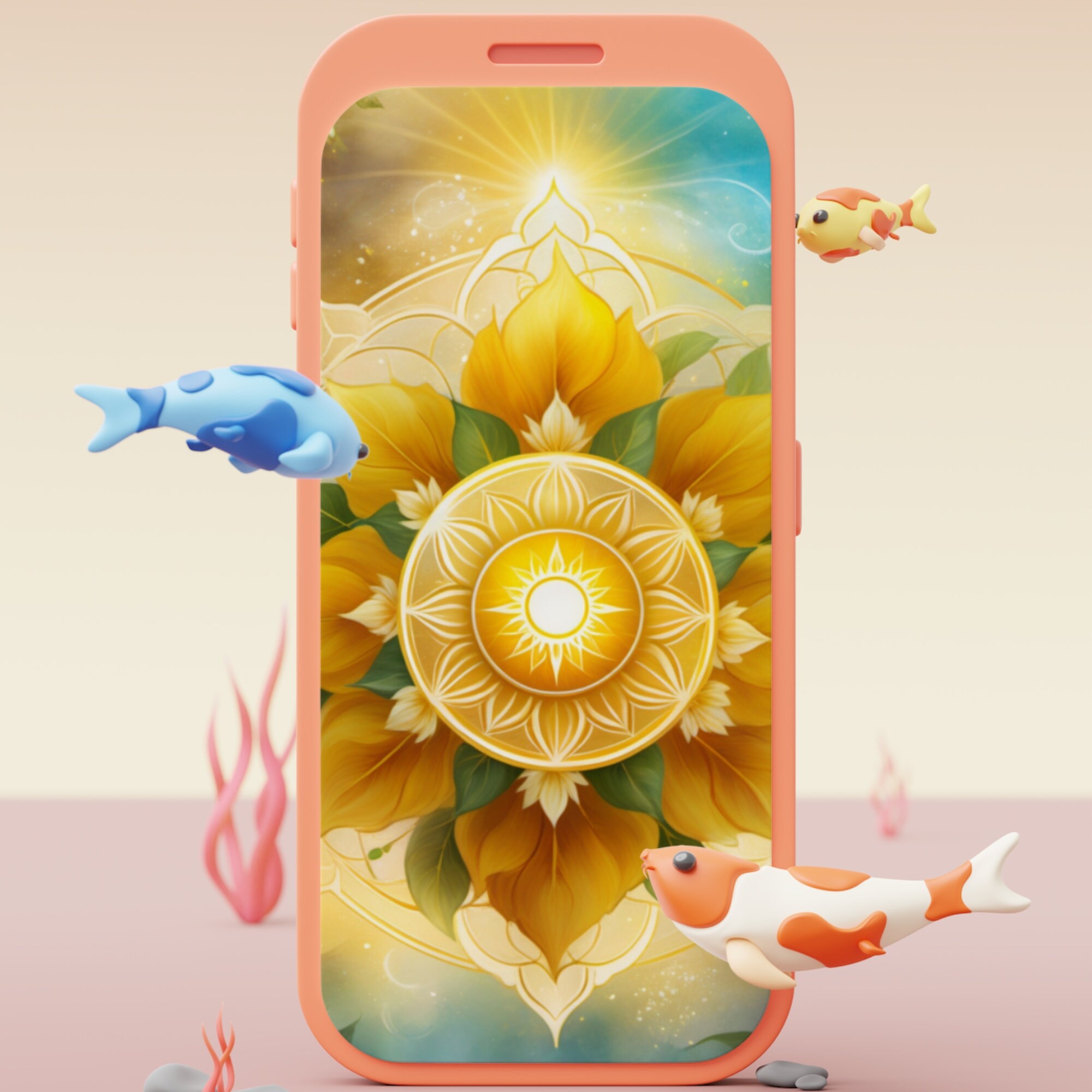 Chakra Phone Background Wallpaper Bundle 7 Chakras and Earth Star Chakra Floral Botanical ...