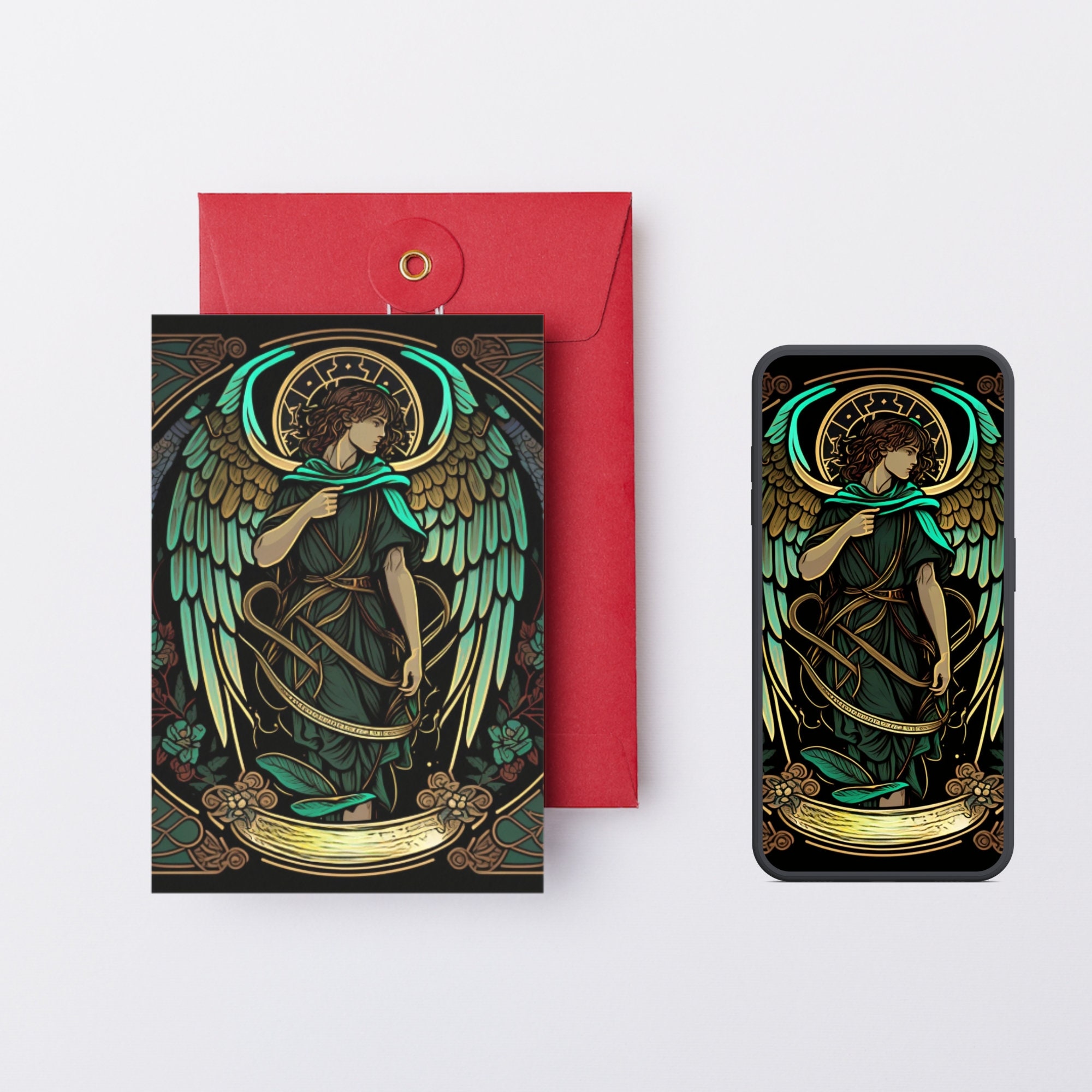 Archangel Raphael Printable Angel Wall Art in 4 Sizes and Phone ...
