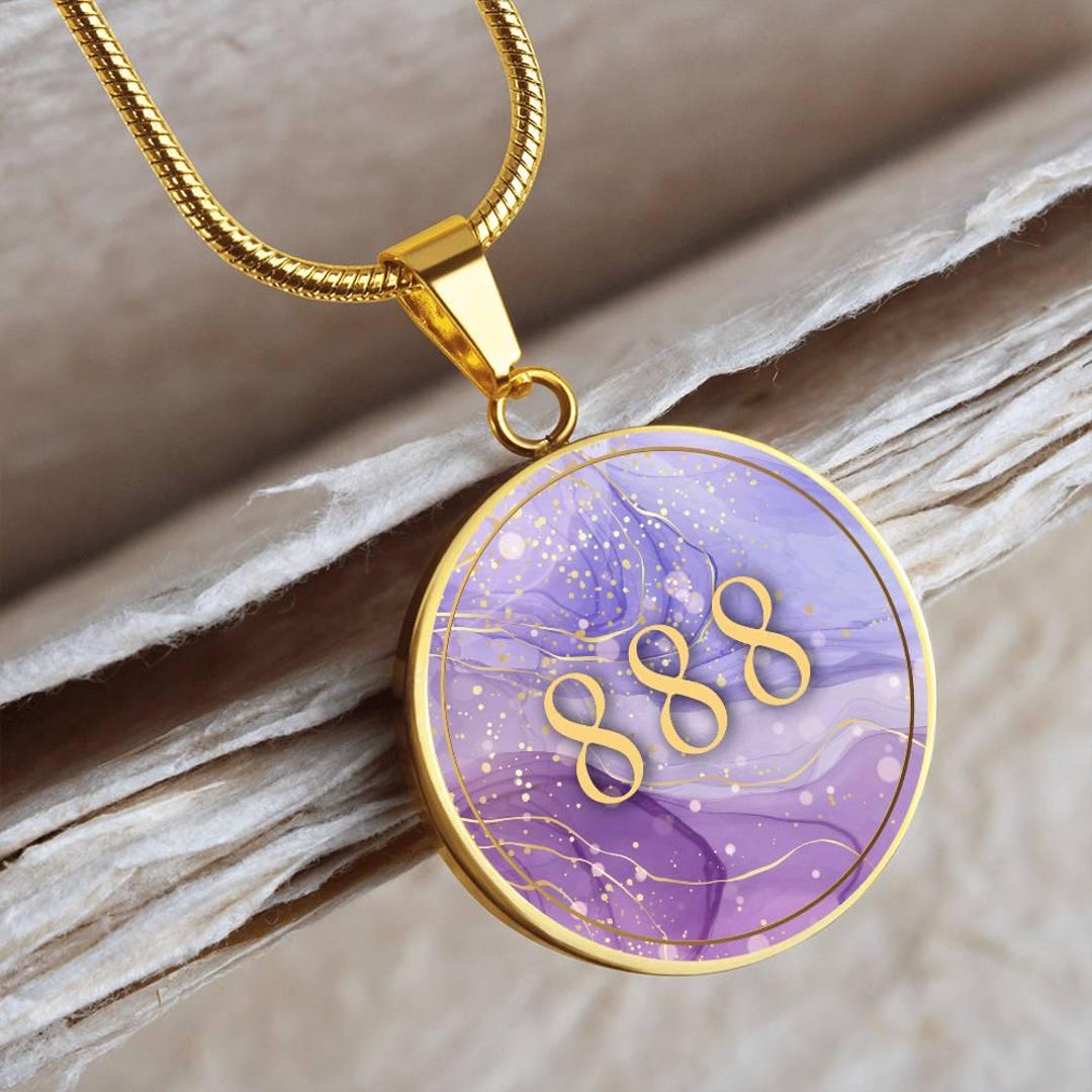 Angel Number 888 Necklace – Angel Number Gift – 18K Gold Plated With ...