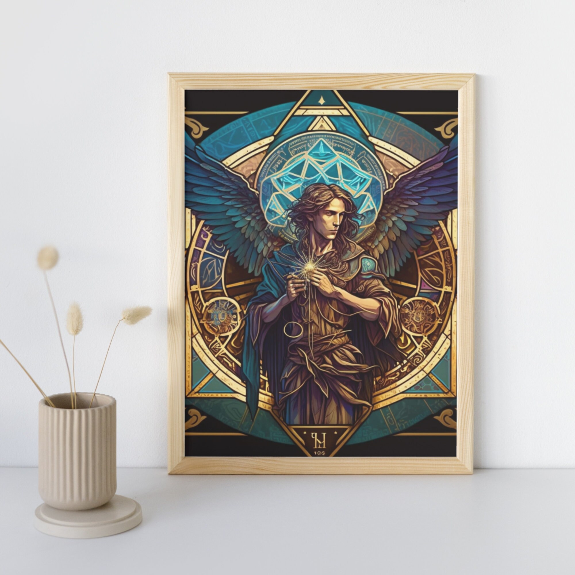 Archangel Metatron Printable Angel Wall Art Luxury Wall Decor Art Nouveau Digital Art Print ...