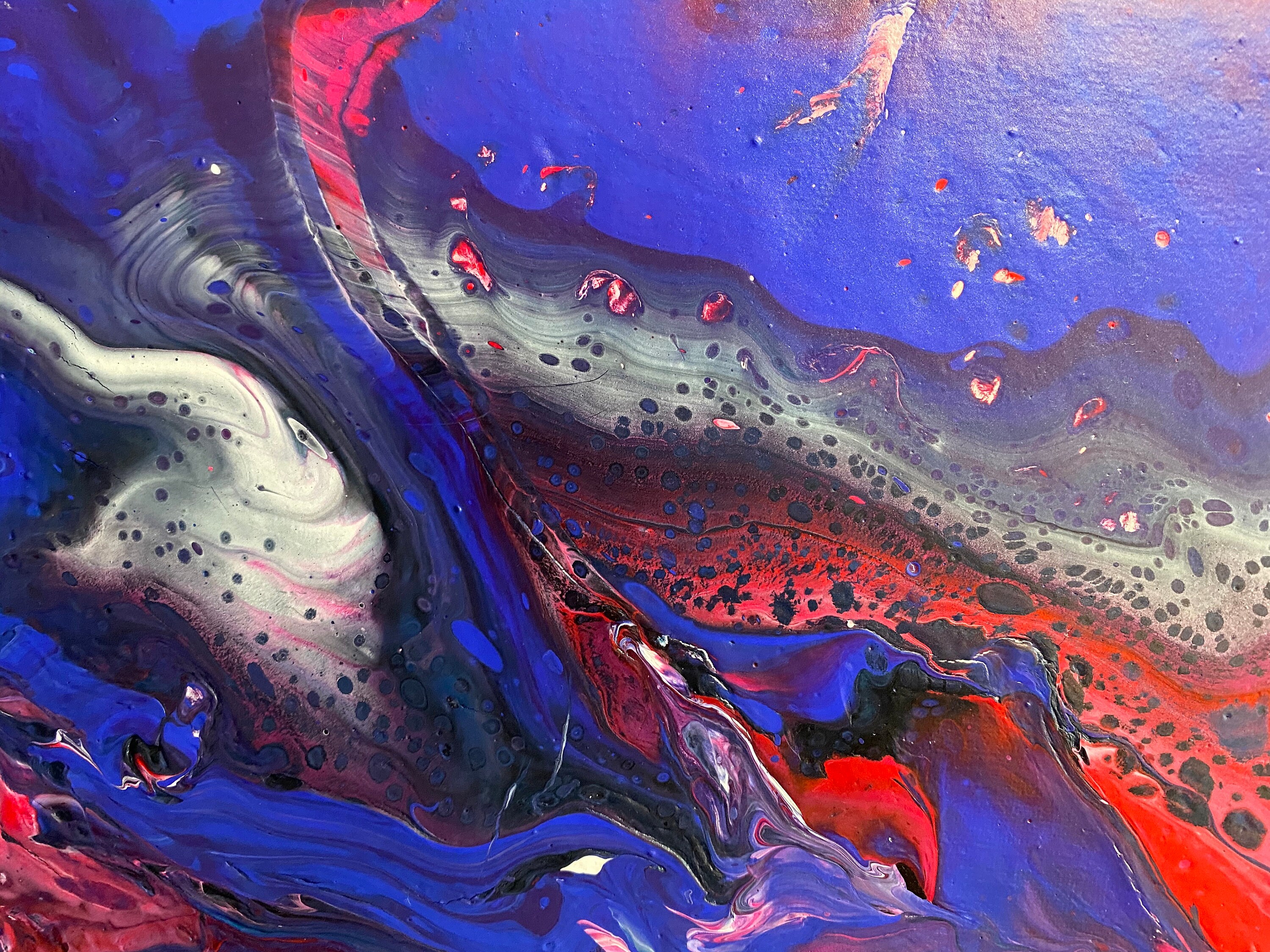Subtle Bi Abstract Fluid Painting, Bi Colors, Pink, Purple, Blue ...