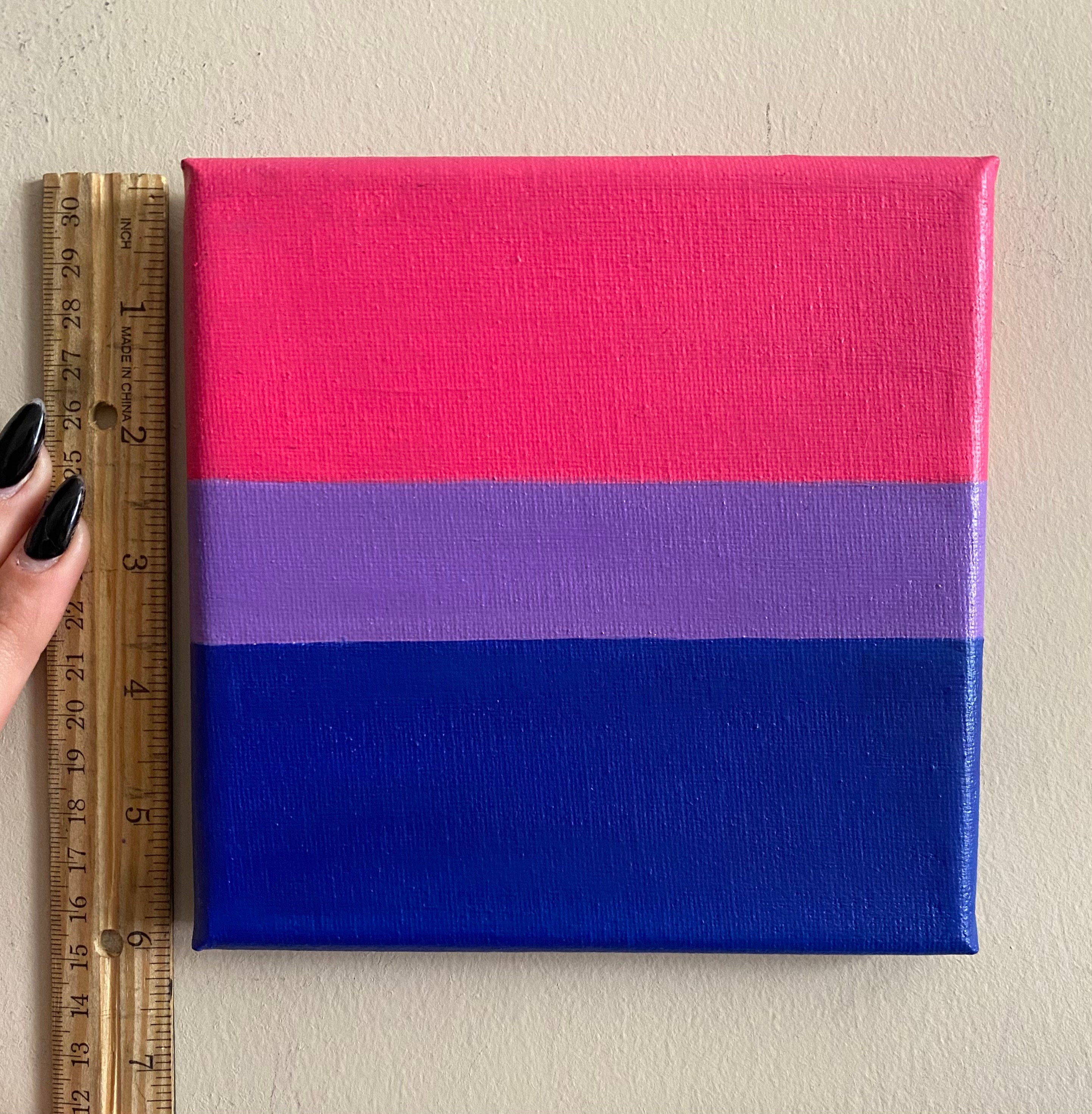 Bi Flag Painting, Bisexual Pride / Pink, Purple, Blue / Small Acrylic ...