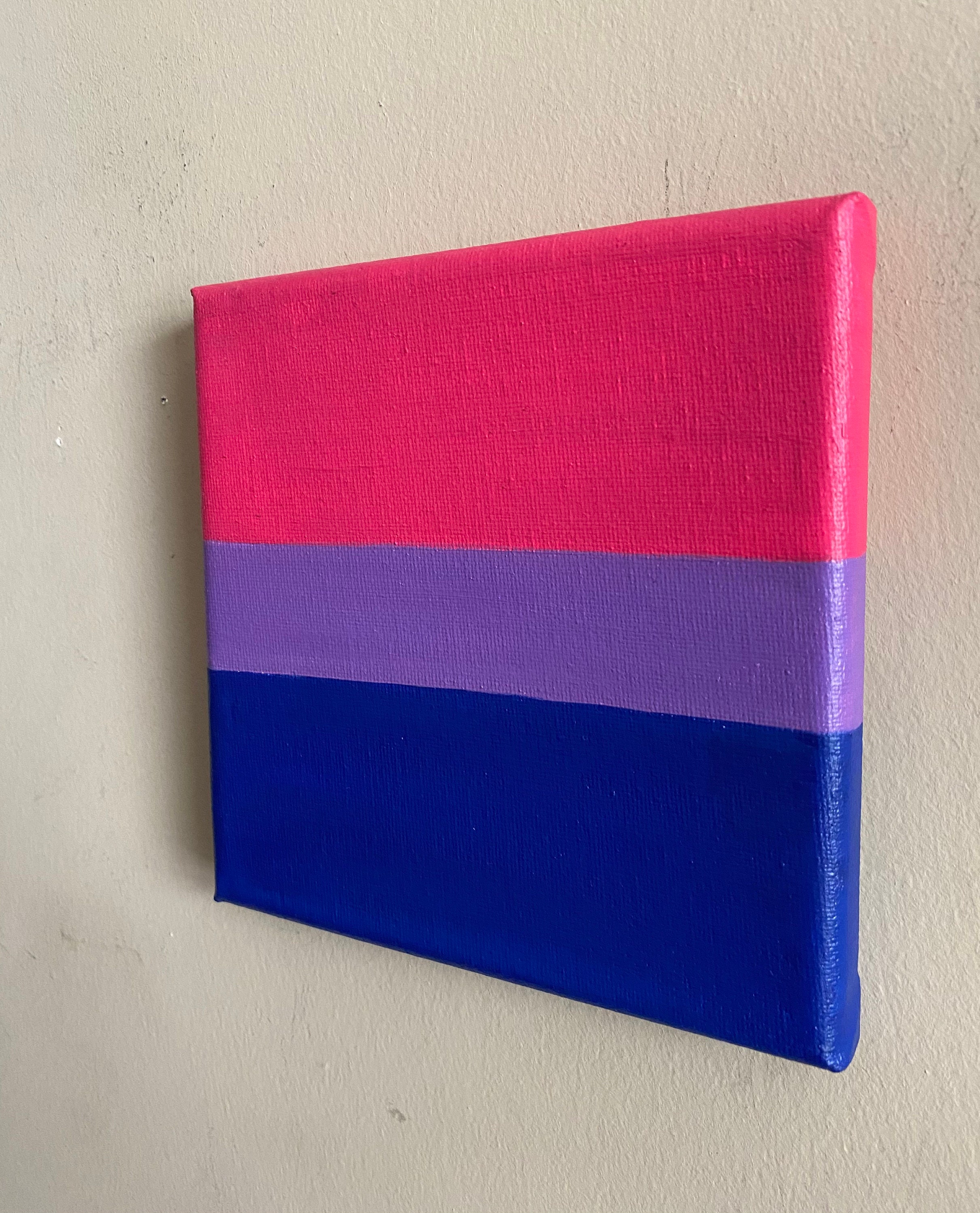 Bi Flag Painting, Bisexual Pride / Pink, Purple, Blue / Small Acrylic ...